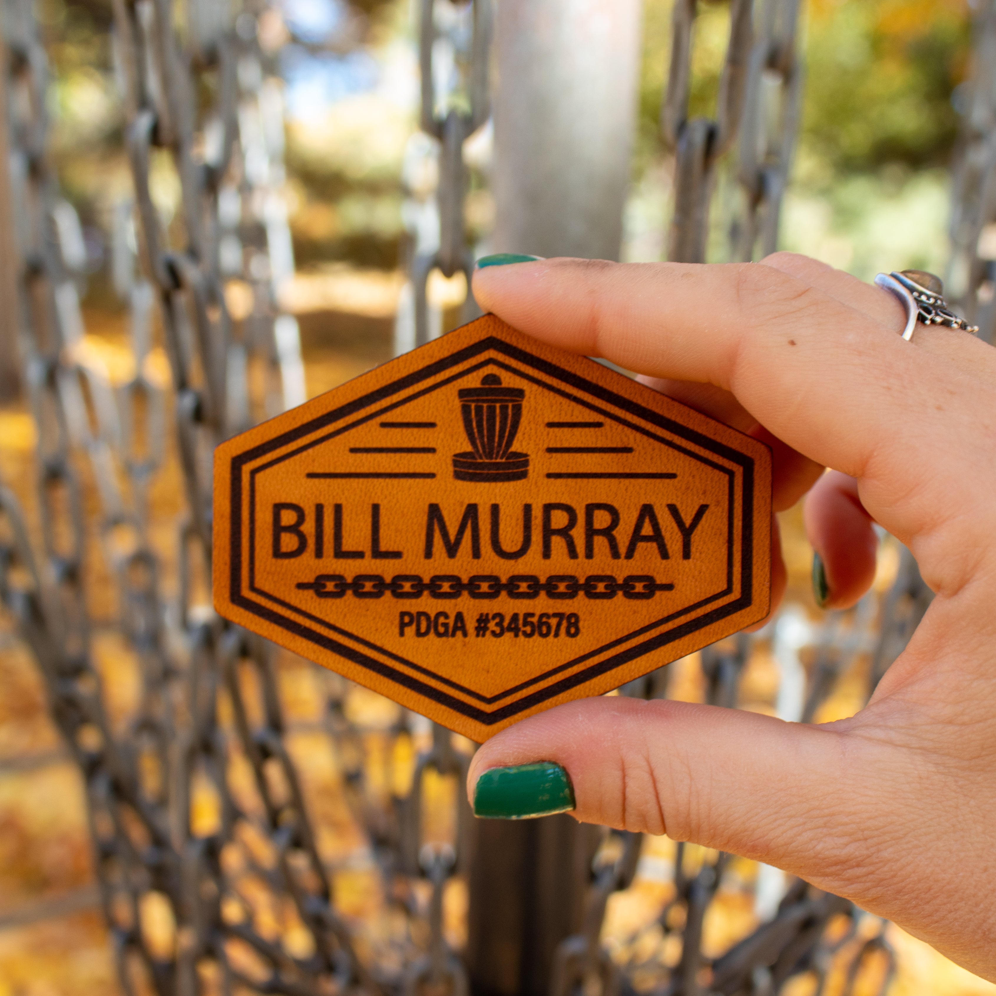 Custom Leather Disc Golf Player Patches | Disc Golf Patches